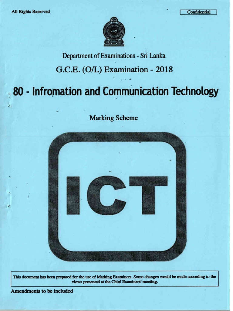 Ol Ict Marking Scheme 2018 | PDF | Information Age | Computer Science