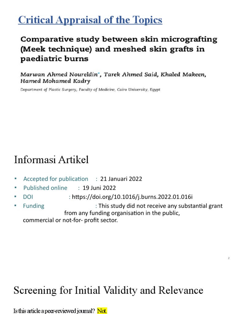 CAT Meek Technique and Meshed Skin Grafts | PDF