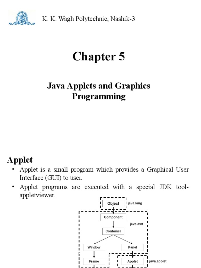 Java Applets and Graphics Programming: K. K. Wagh Polytechnic, Nashik-3 | PDF | Java ...