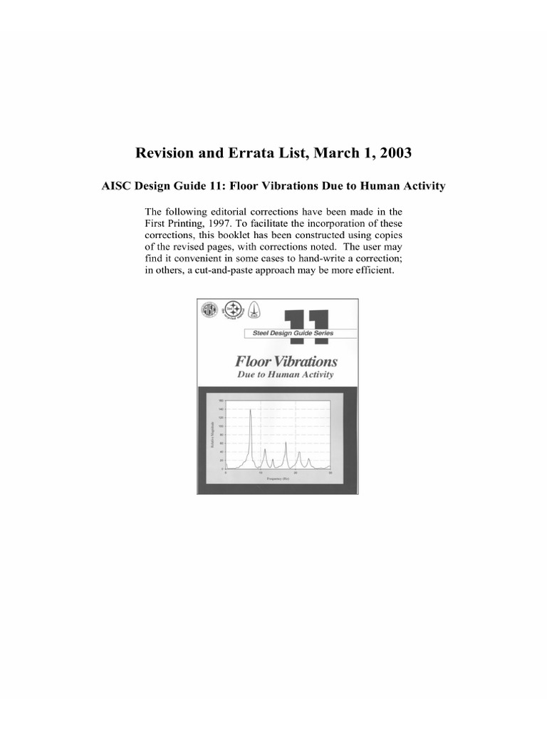 AISC Design Guide 11 - Errata | PDF