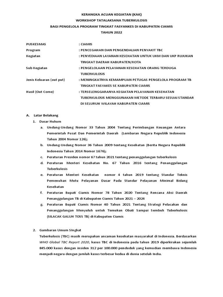 Contoh Kak Program | PDF