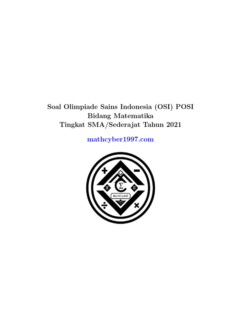 Soal Olimpiade Sains Indonesia OSI POSI Bidang Matematika Tingkat SMA ...