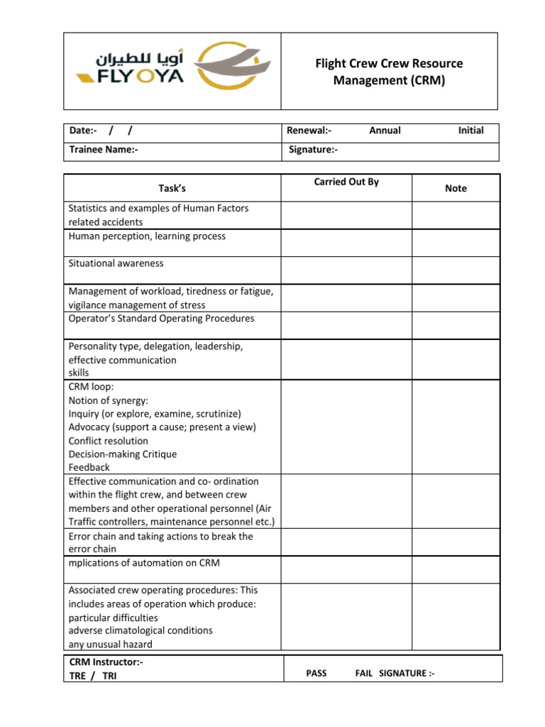 Flight Crew Crew Resource Management (CRM) | PDF | Neuropsychological ...