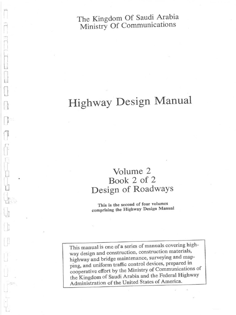 Highway Design Manual Volume 2 Book 2 of 2 Design of Roadways | PDF