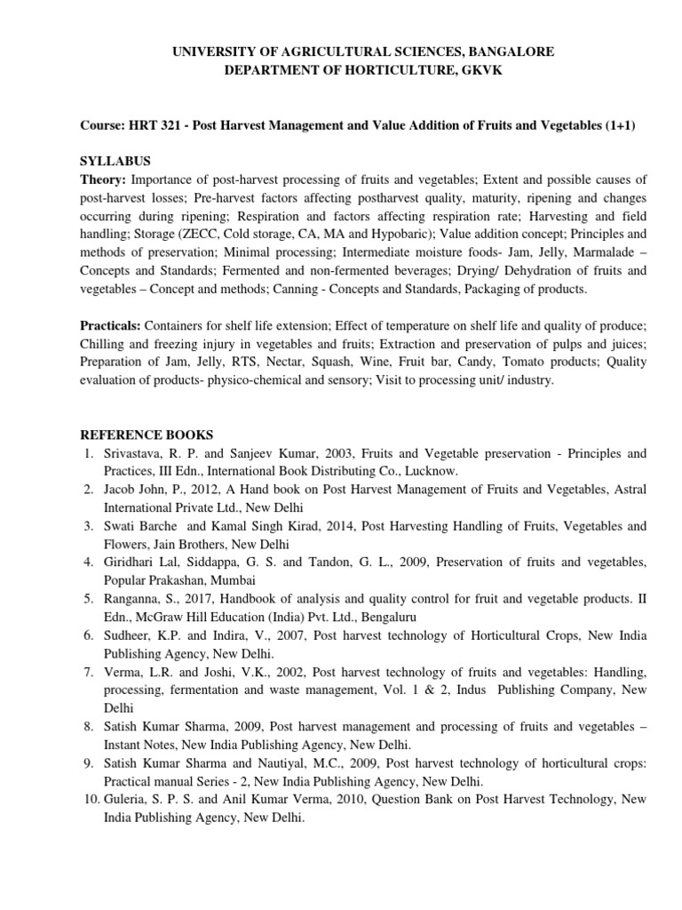 HRT 321 Notes PART A 2020 | PDF | Vegetables | Postharvest