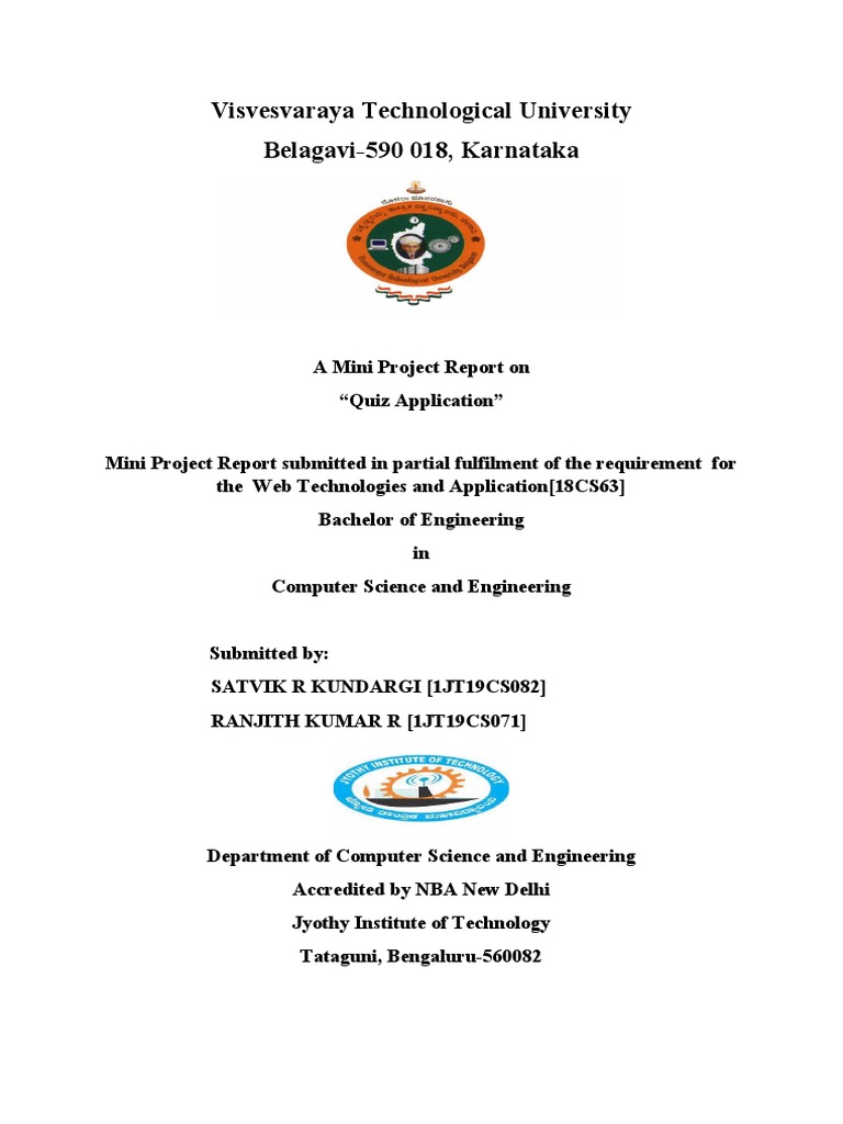 Web Quiz Project Report | PDF
