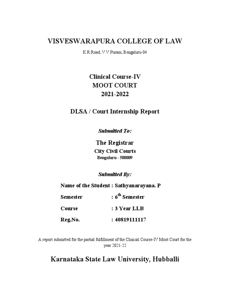 DLSA Internship Report | PDF | Lawsuit | Law School
