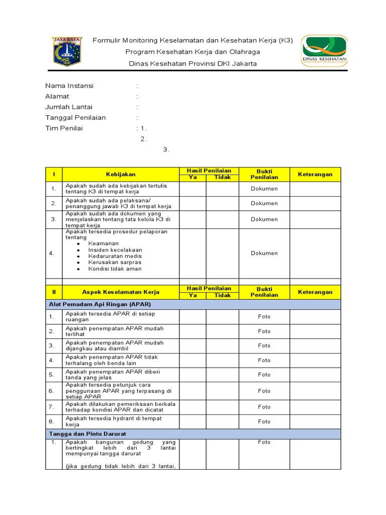 Form Monitoring K3 | PDF