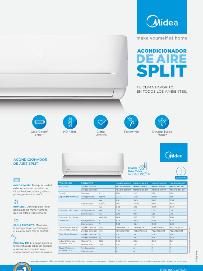 folleto midea | PDF | Química Física | Transferencia de calor
