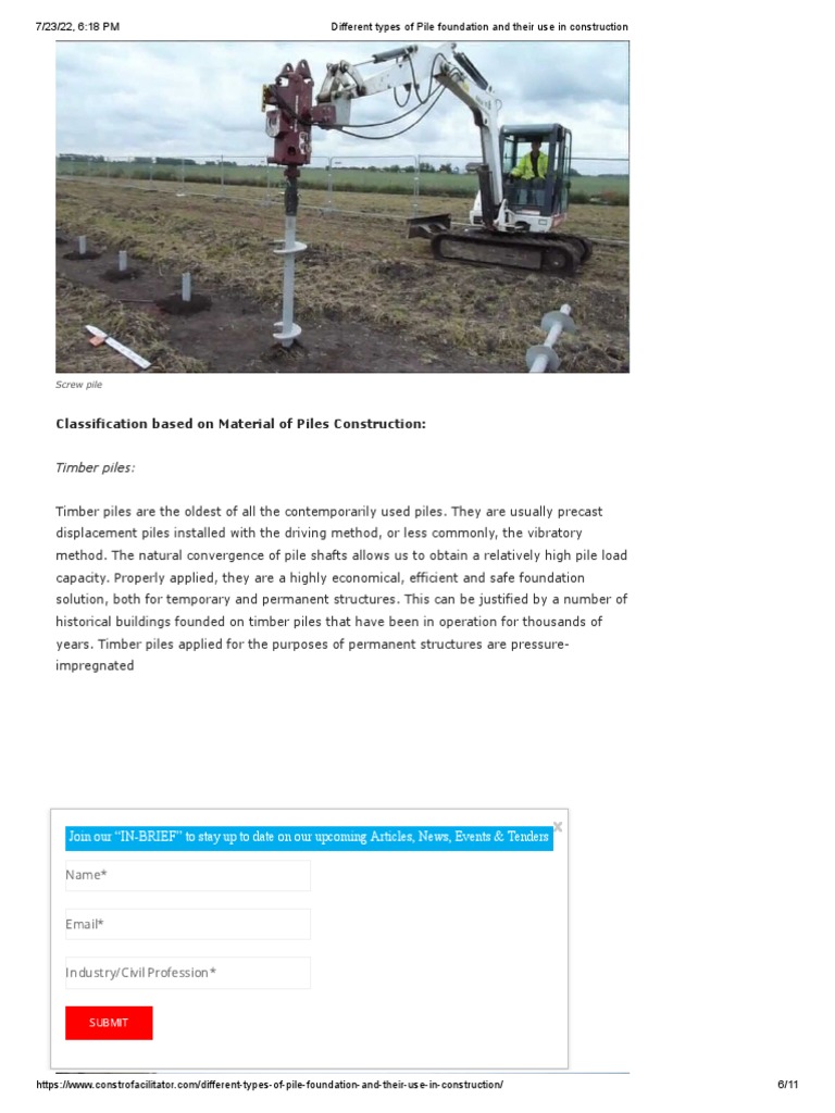 Types of Pile Foundations Explained | PDF