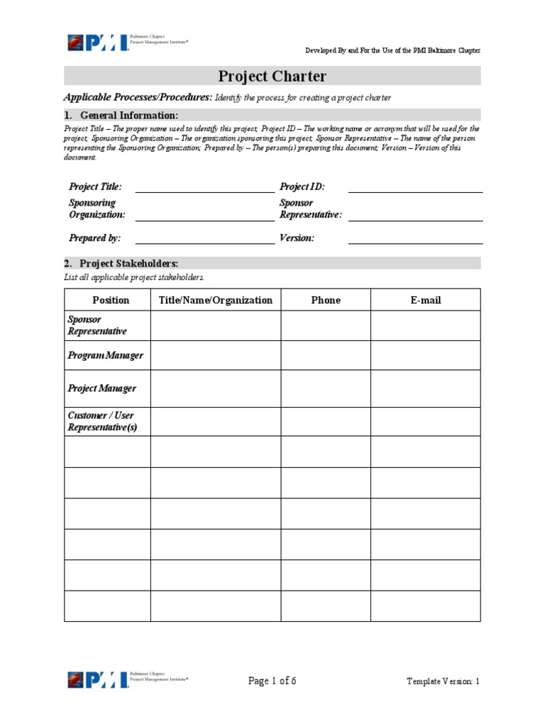 Project Charter Template | PDF | Project Management | Systems Engineering