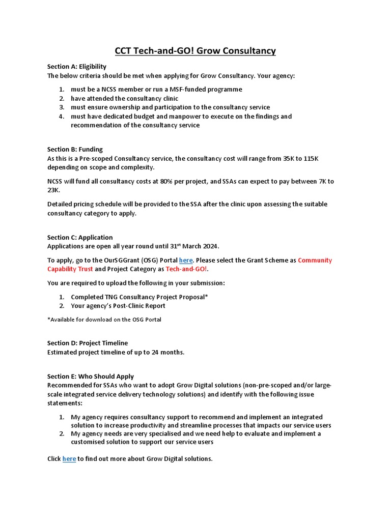 CCT Grow Consultancy Fact Sheet | PDF | Social Security Administration ...