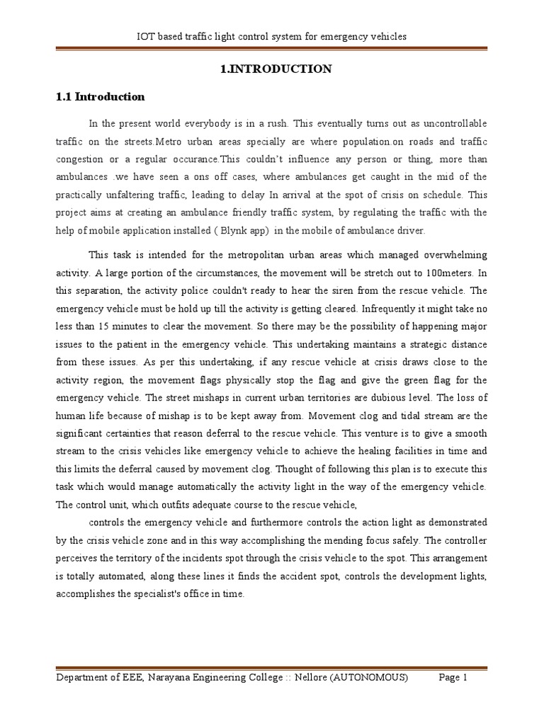 SRP REPORT On Iot Based Traffic Light Control System For Emergency Vehicles | PDF | Rectifier ...