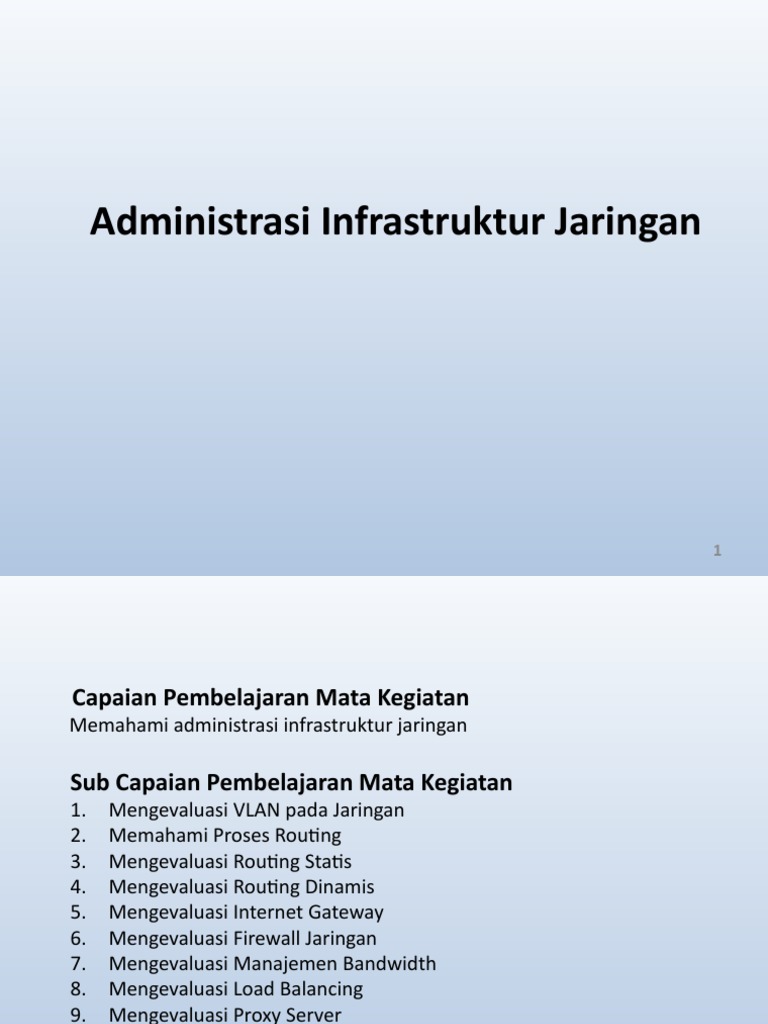 Administrasi Infrastruktur Jaringan | PDF