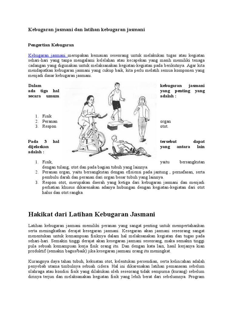 Kebugaran Jasmani Dan Latihan Kebugaran Jasmani | PDF