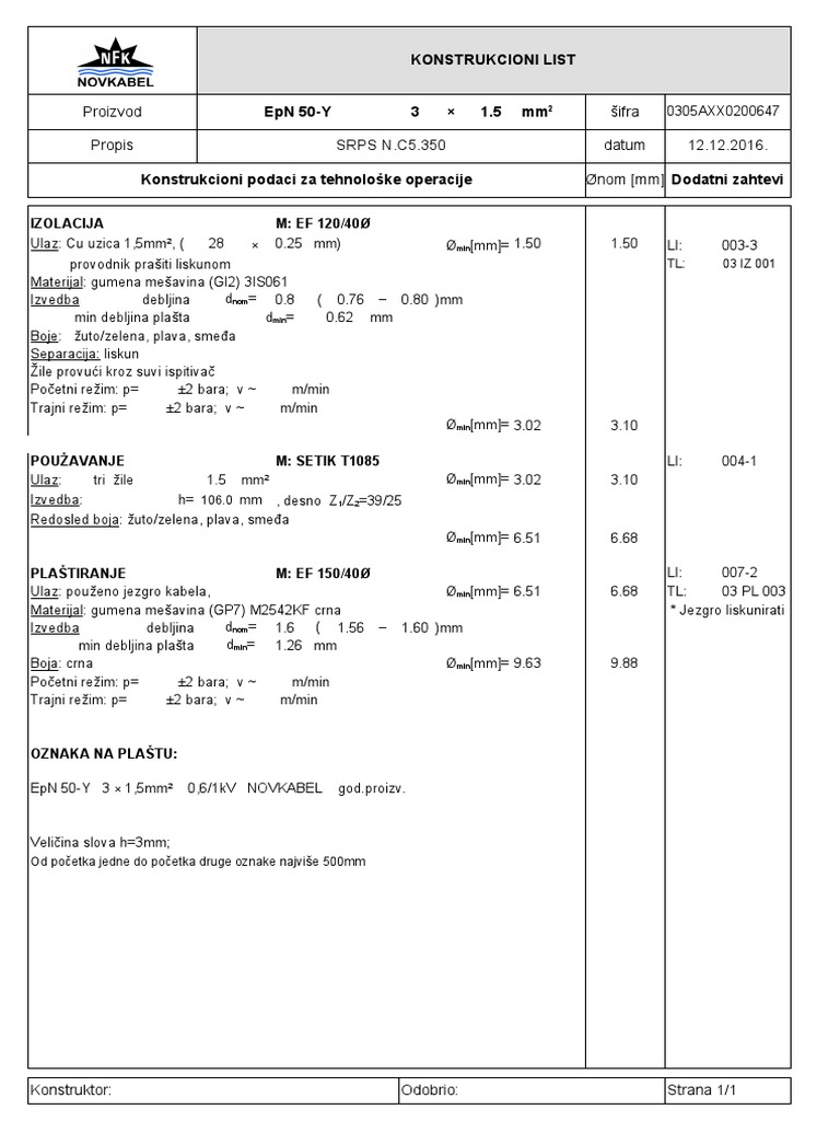 EpN 50-Y 3x1,5 | PDF