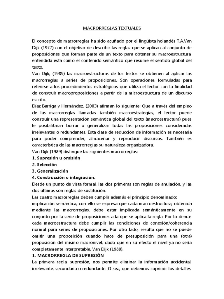 Macrorreglas Textuales: Definición y Aplicación | PDF | Agua | El ciclo ...