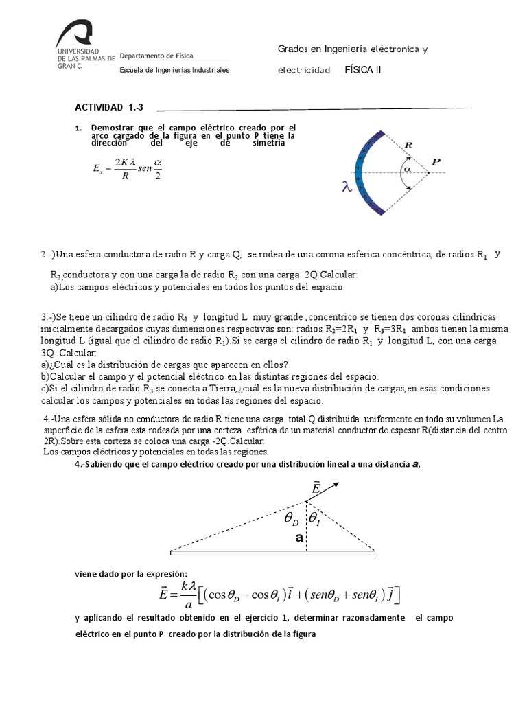 Actividad - 1-3 Eléctrostatica | PDF | Esfera | Electricidad