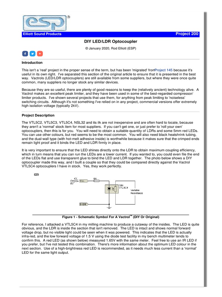 DIY LED:LDR Optocoupler | PDF | Color | Light Emitting Diode