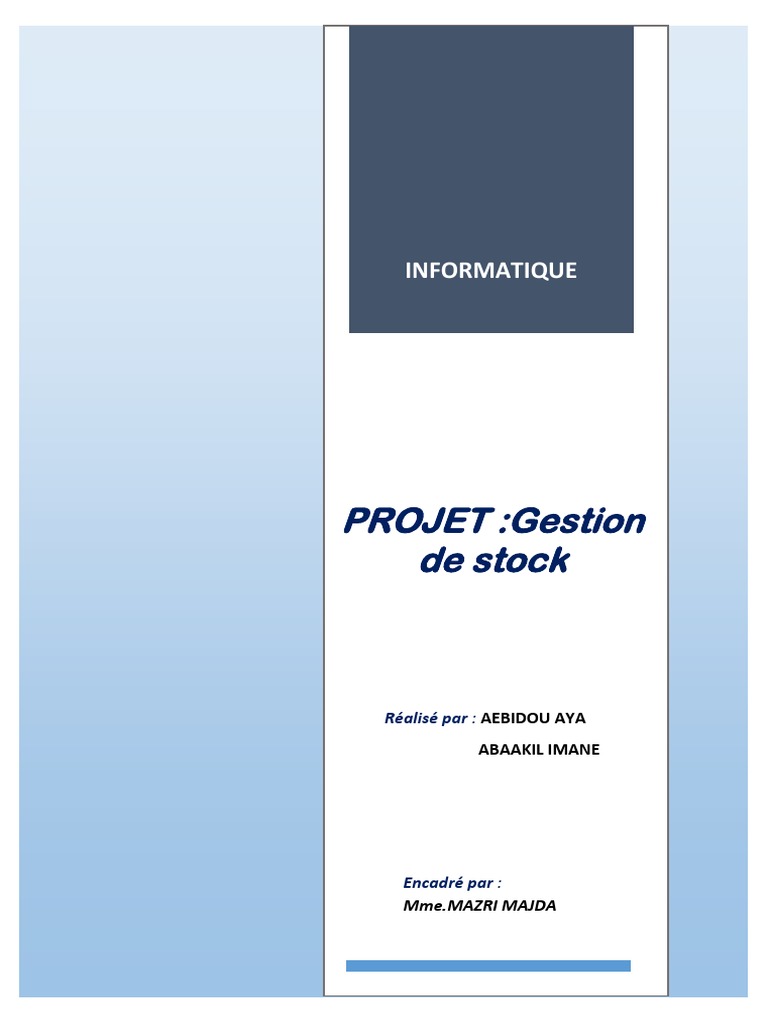 Rapport Aya .Imane | PDF | Inventaire | Informatique