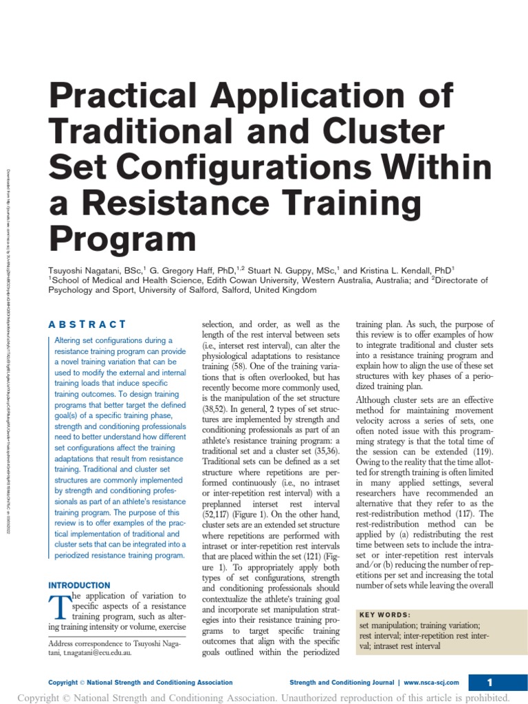 2021 Practical Application of Traditional and Cluster Set ...