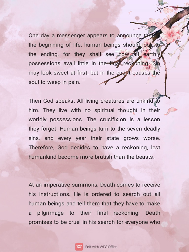 Everyman Summary | PDF | Penance