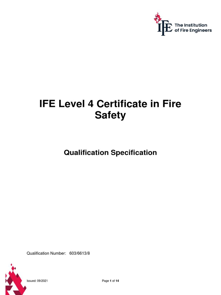 IFE Level 4 Certificate in Fire Safety: Qualification Specification ...
