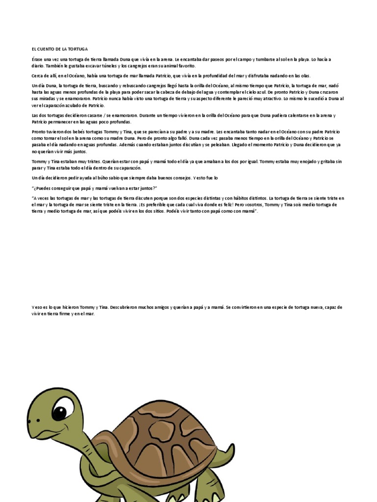 El Cuento de La Tortuga | PDF | Tortuga | Tortuga marina