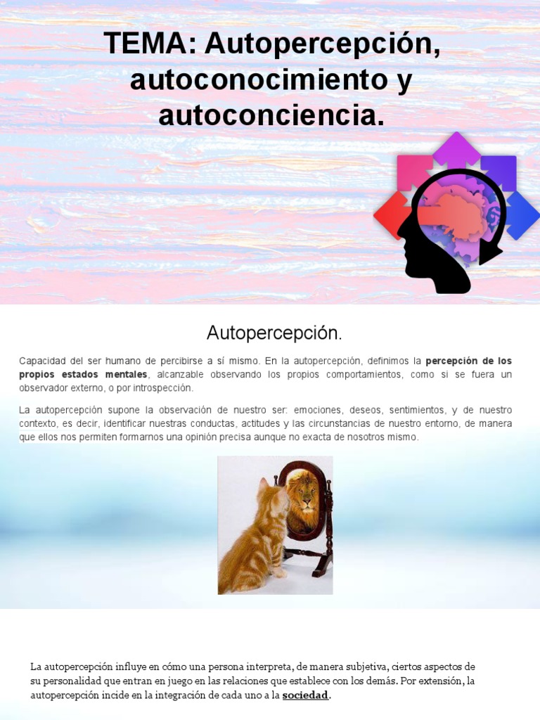 TEMA - Autopercepción, Autoconciencia y Autoconocimiento. | Descargar gratis PDF | Las emociones ...