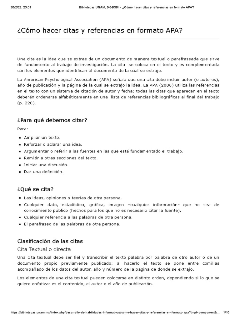 Cómo Hacer Citas y Referencias en Formato APA | PDF | Citación | Estilo apa