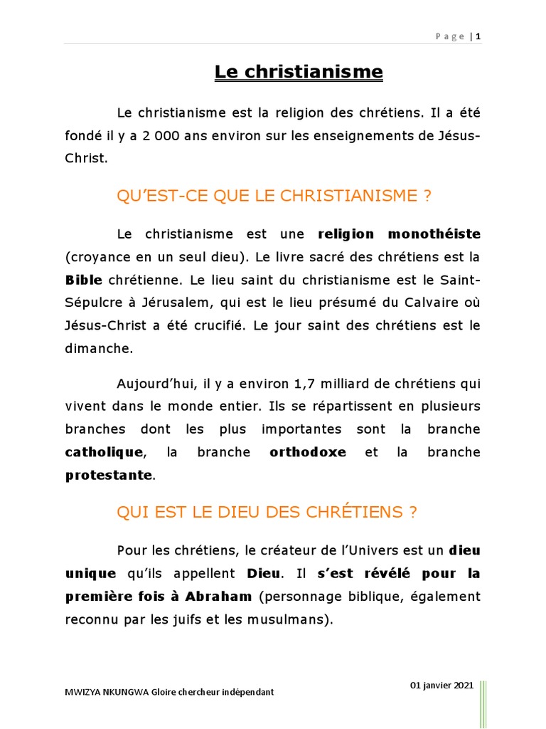 Les branches du christianisme expliquées | PDF | Jésus | Sacrement
