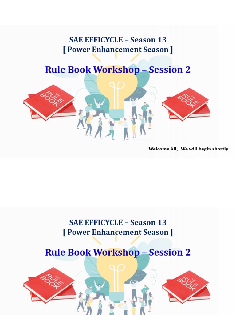 Rule Book Workshop - Session 2: Sae Efficycle - Season 13 (Power ...