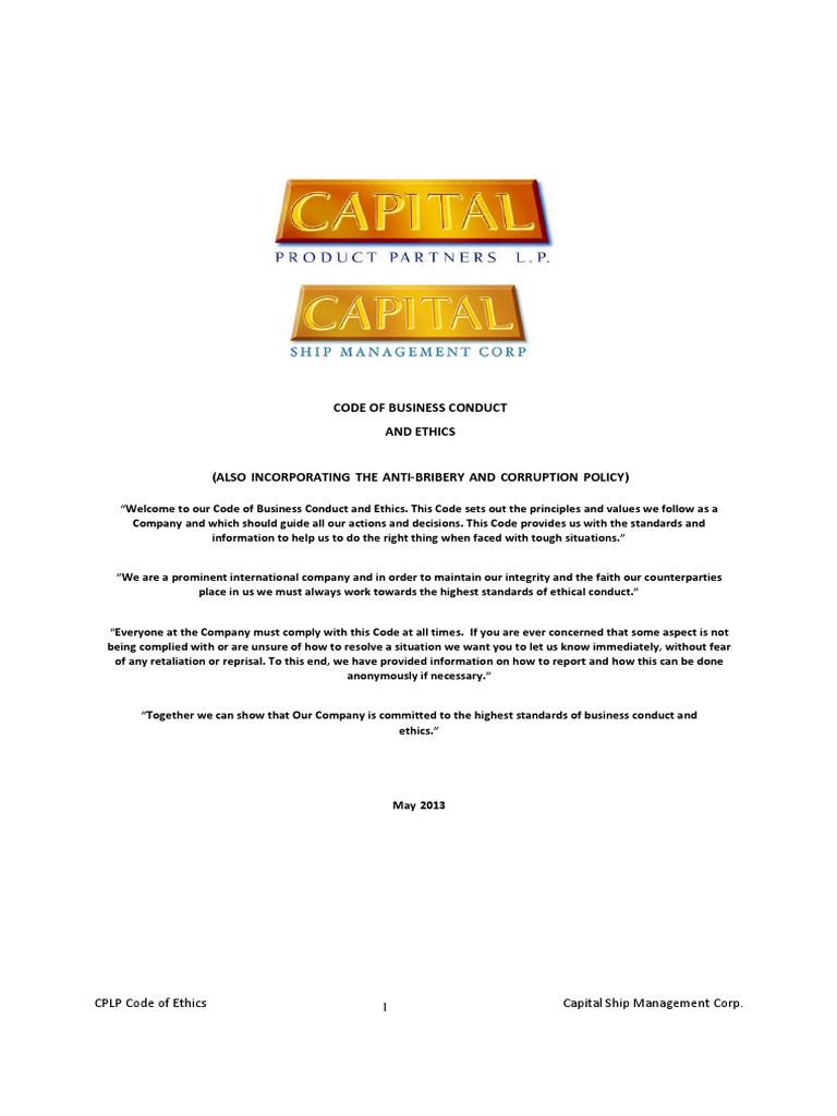 Code of Business Conduct and Ethics | PDF | Bribery | Insider Trading