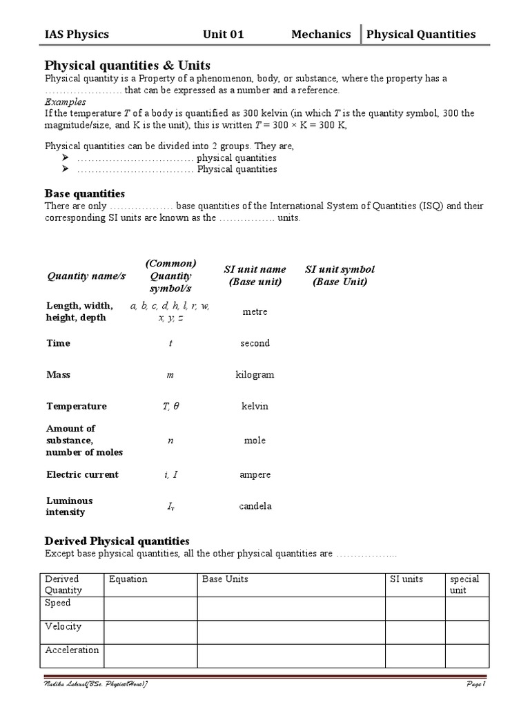U01 - Mec - Physical Quantities | PDF | Euclidean Vector | Force