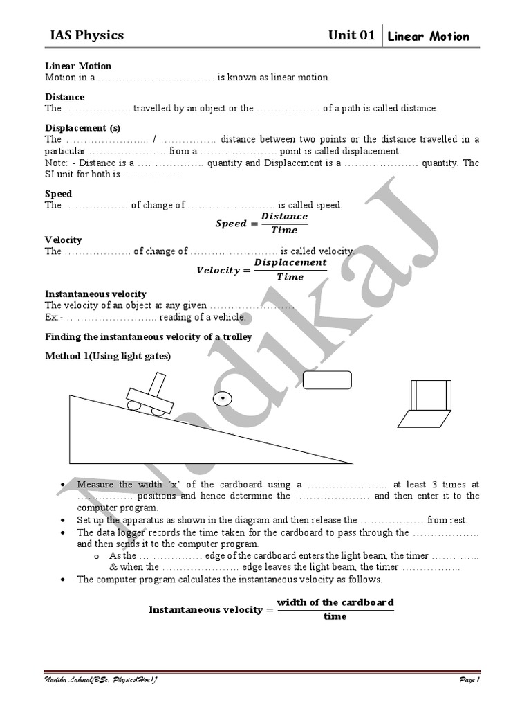 Linear Motion 22-23 | PDF | Acceleration | Velocity