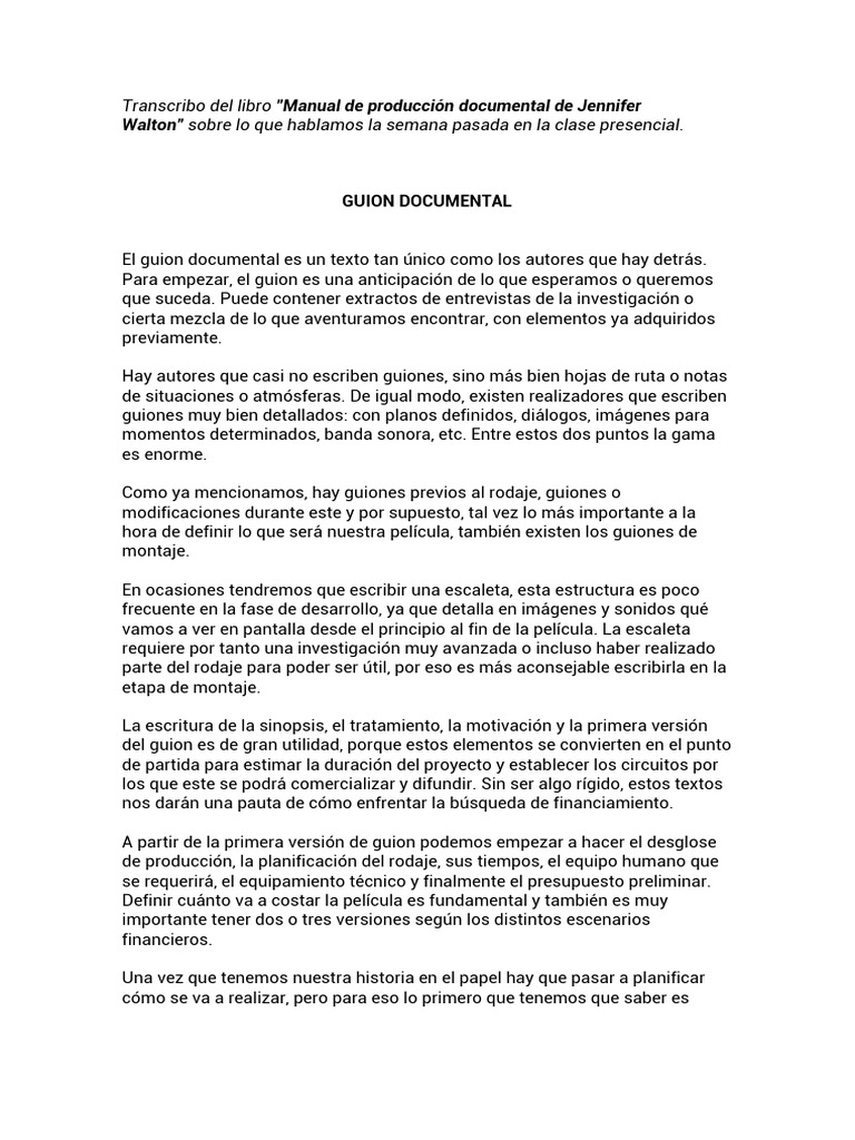 Guion Documental | PDF | Documental