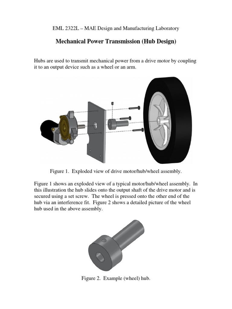 Hub Design for Mechanical Power Transmission | PDF | Screw | Electric Motor