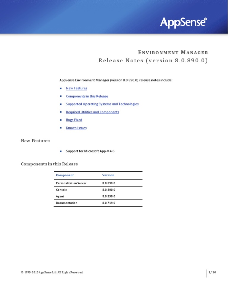 AppSense Environment Manager Release Notes | PDF | Windows Registry ...