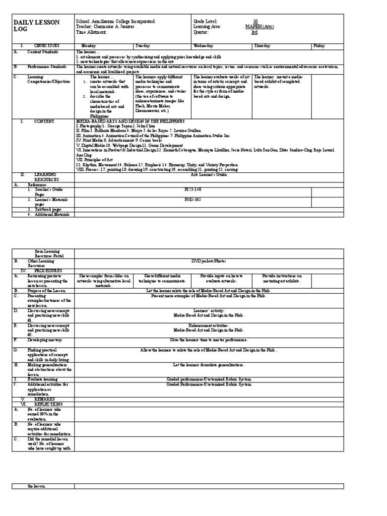 MAPEH 10 ARTS 3rd Grading 2 | PDF | Learning | Graphic Design