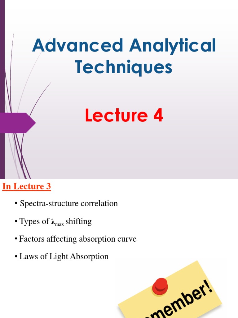 Advanced Lecture4 4444 | PDF | Absorbance | Infrared Spectroscopy