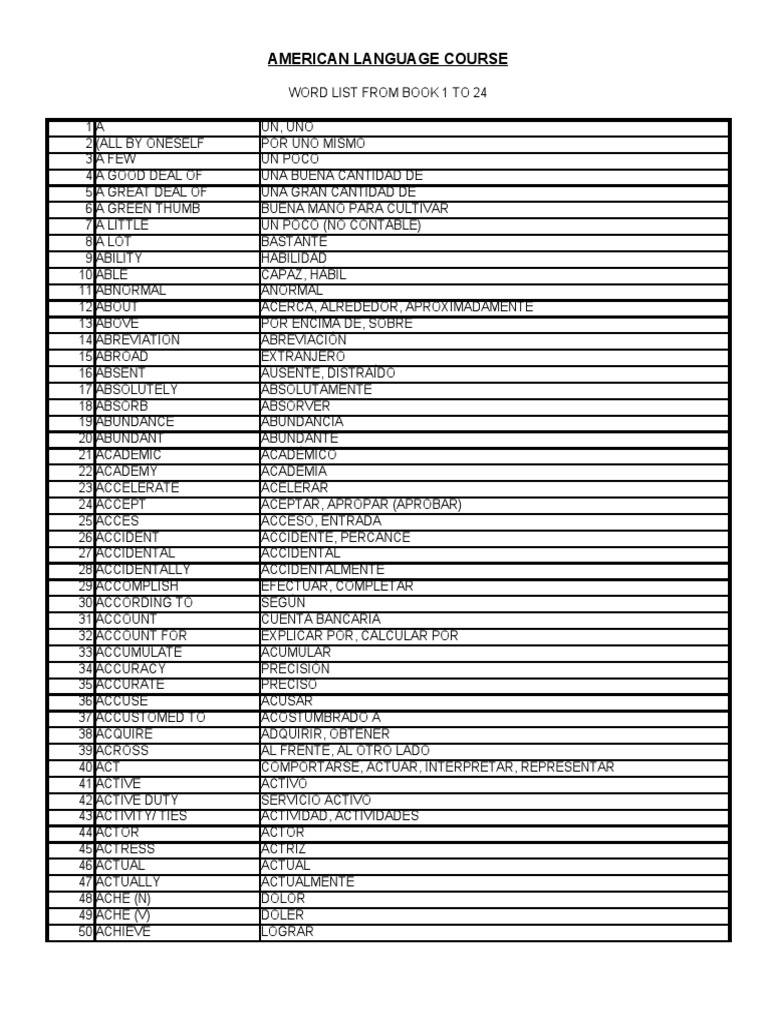 American Language Course | PDF