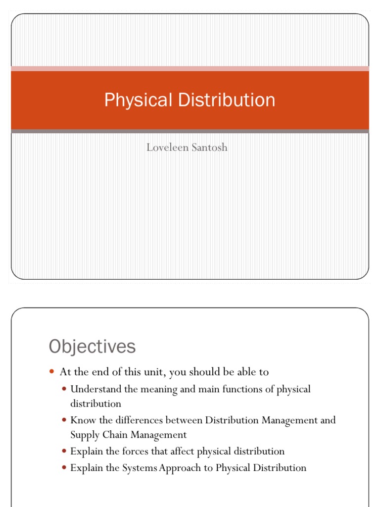 Physical Distribution | Download Free PDF | Warehouse | Inventory