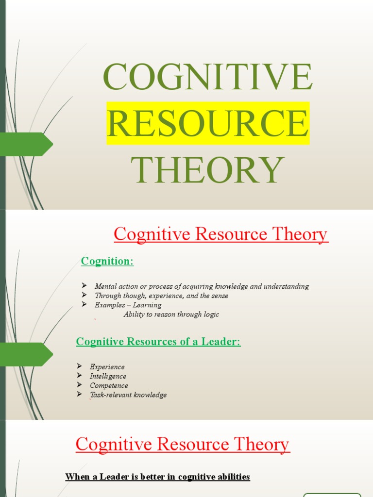COGNITIVE RESOURCE THEORY | PDF