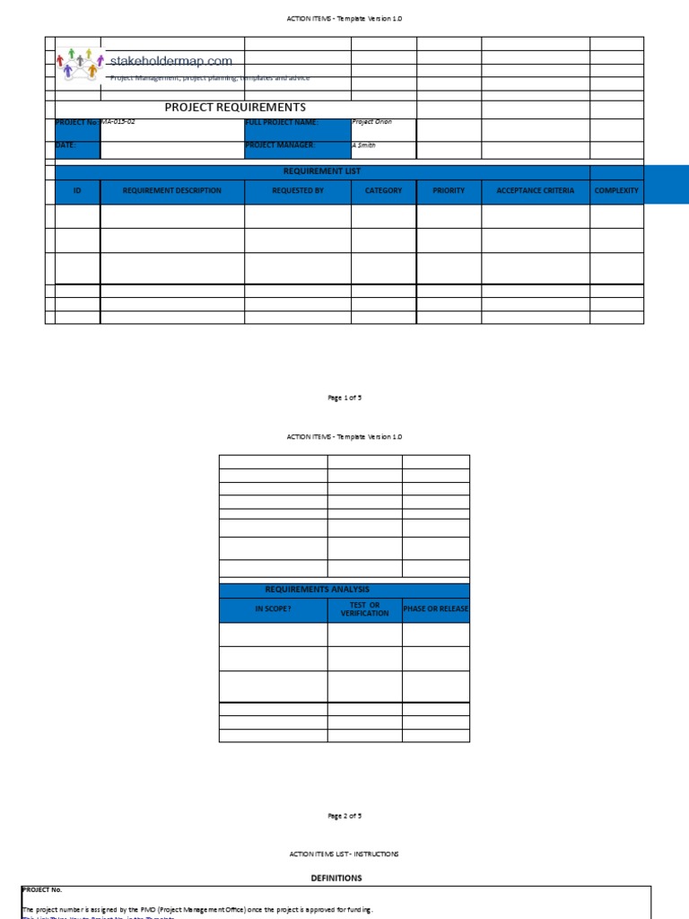 Project Orion Requirements Template | PDF