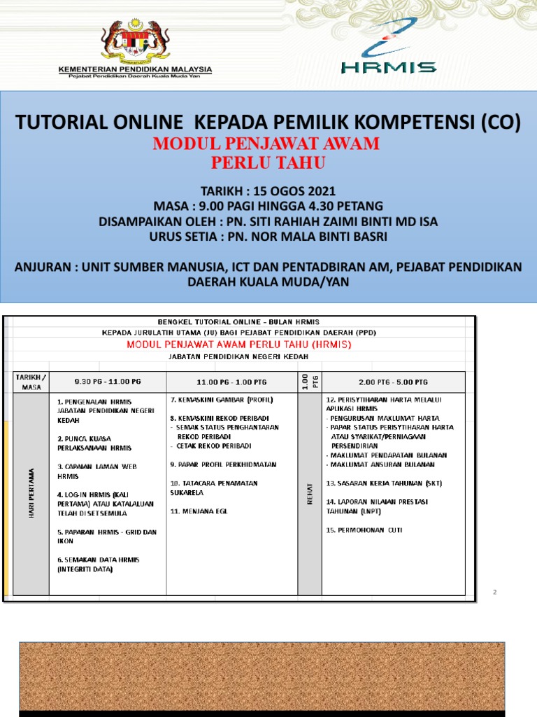 Slide Latihan Kepada Ju PPD Untuk Melaksanakan Tutorial Online Kepada Pemilik Kompetensi | PDF