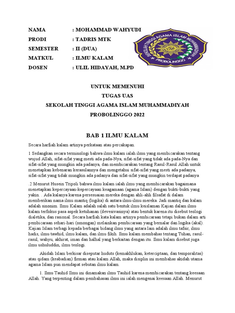 Pengantar Ilmu Kalam dalam Islam | PDF