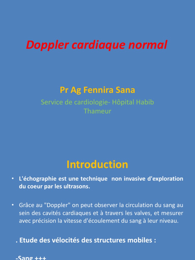 4 - Doppler Normal | PDF | Échographie | Valve cardiaque