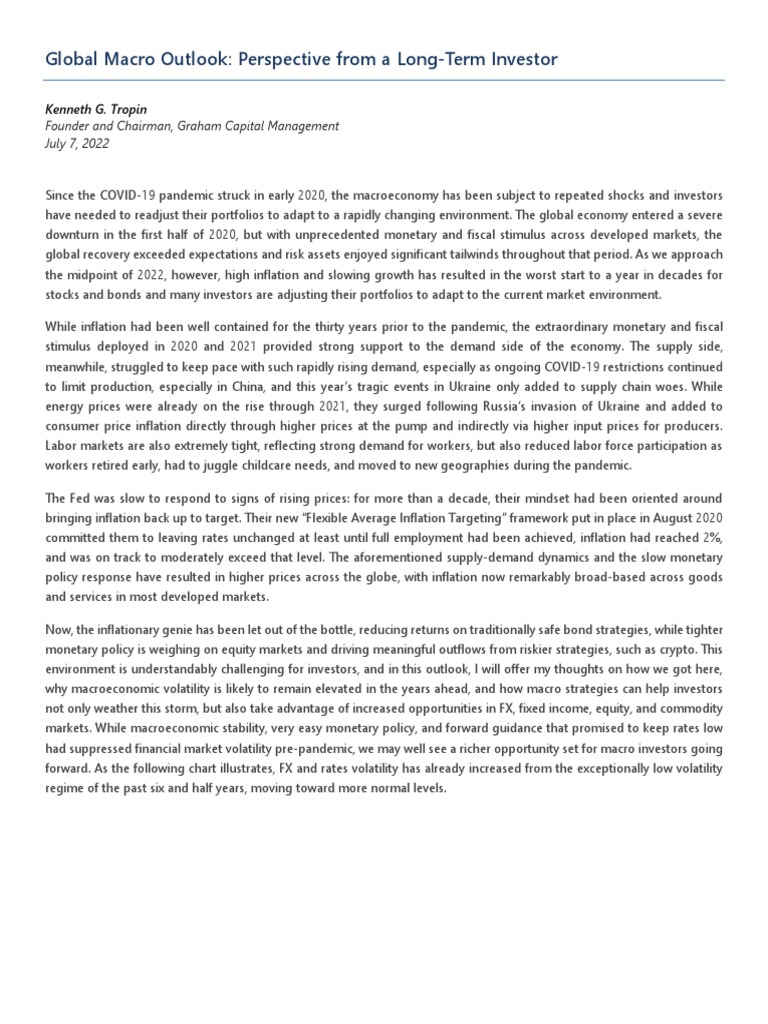 Ken Tropin - Global Macro Outlook - July 2022 | PDF | Inflation ...