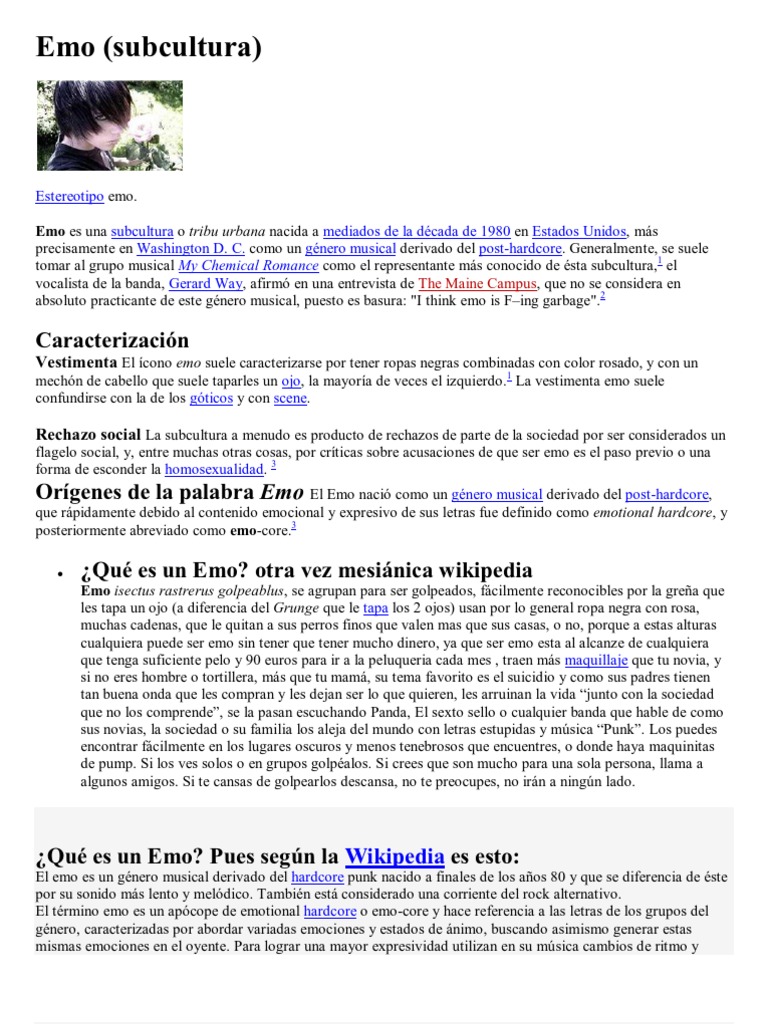 Emos | PDF | Punk rock | Entretenimiento (general)