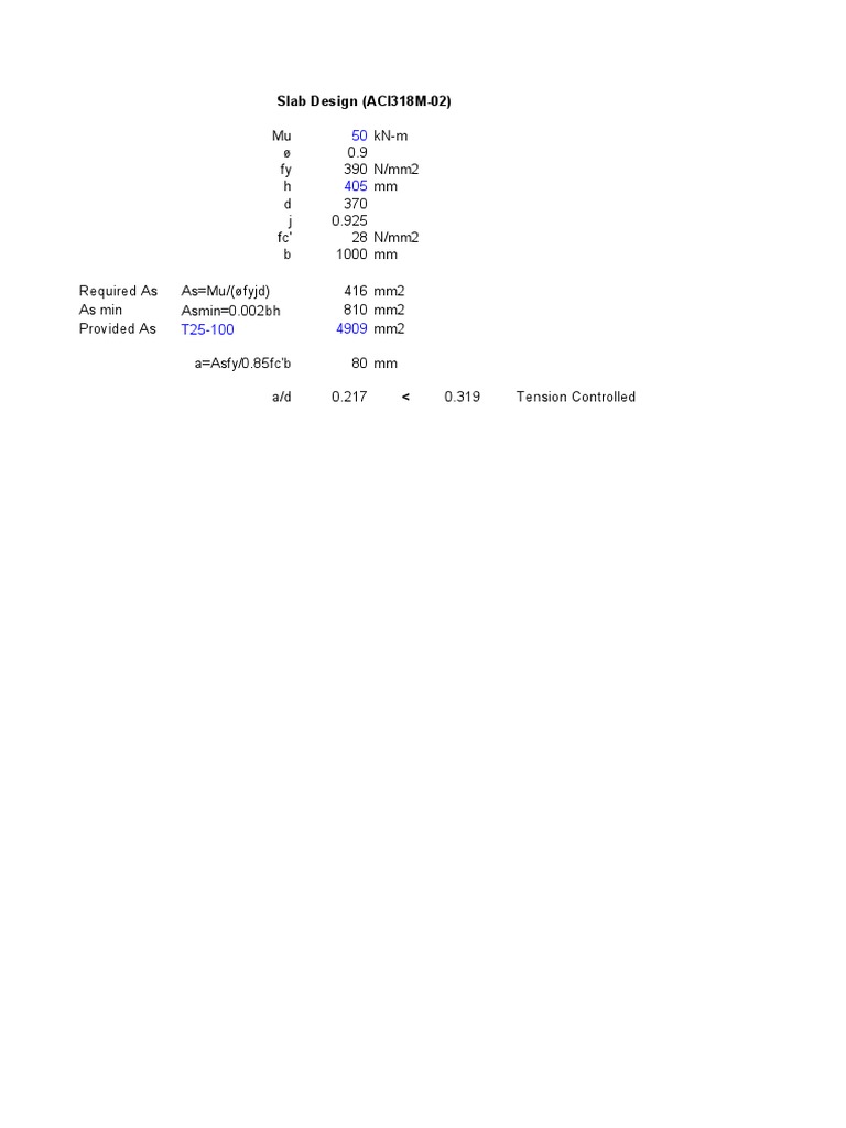 ACI 318M-02 Slab | PDF